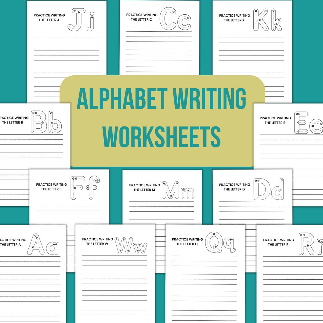 Alphabet Writing Worksheets for Homeschool Kindergarten Learning ...