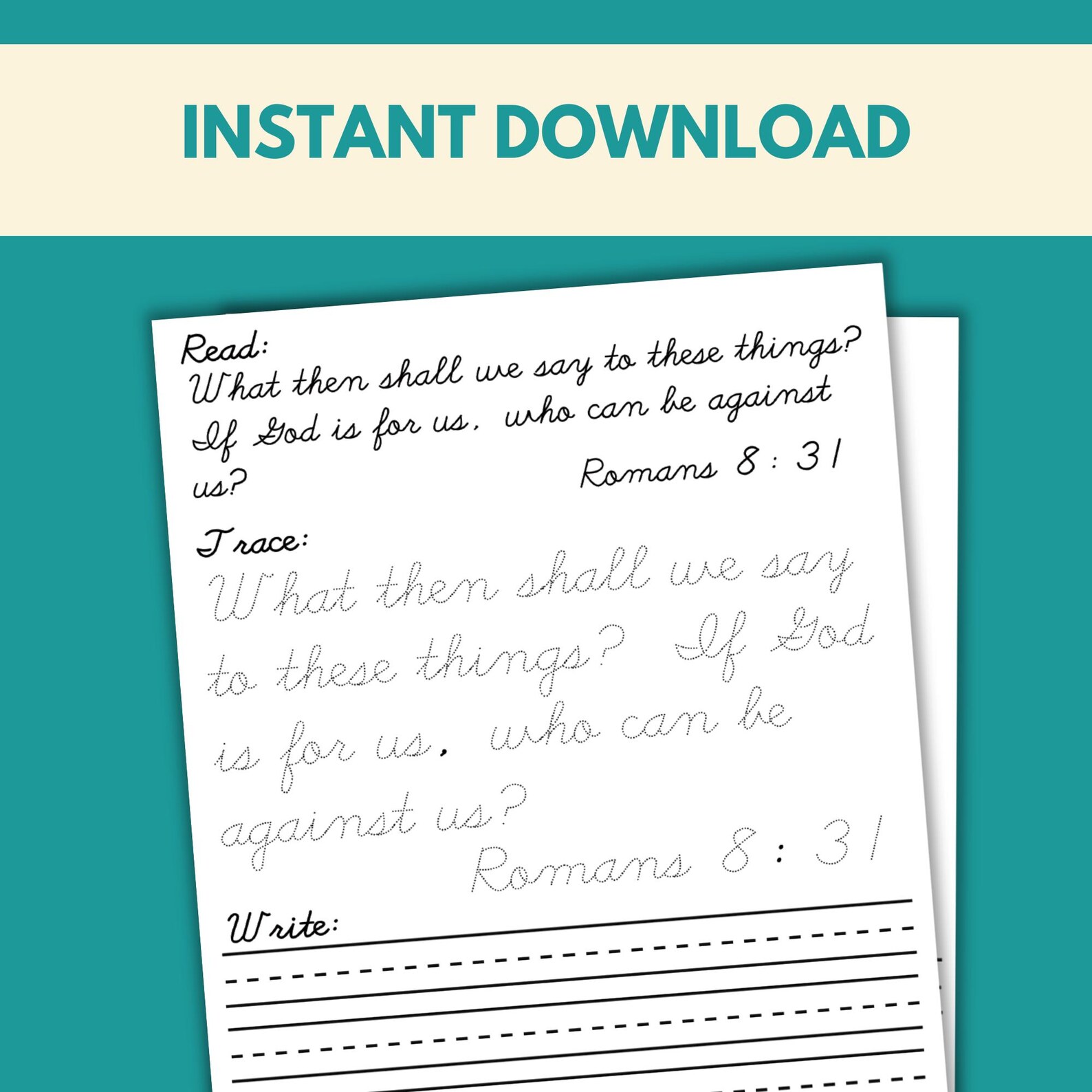 Cursive Bible Verse Tracing Activities for Homeschool Students ...