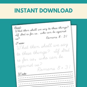 Cursive Bible Verse Tracing Activities for Homeschool Students ...