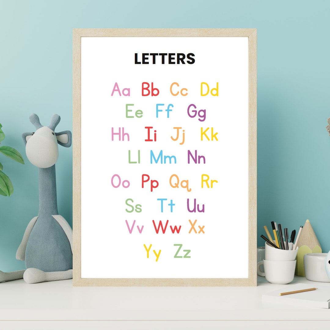 Letters Educational Poster for Homeschool Kindergarten Schoolroom Wall ...