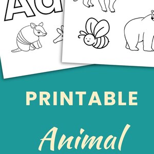 Animal Themed Alphabet Coloring Pages for Children Instant Download ...