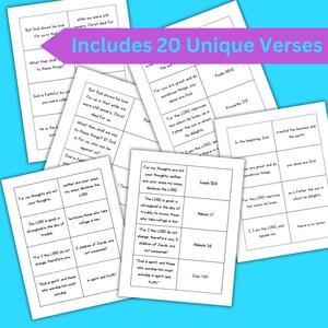 Scripture Verse Matching Game Cards for Bible Verse Memory Homeschool ...
