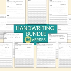 Letter Tracing Practice Worksheets for Student Handwriting Memory Verse ...