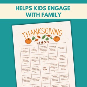 Thanksgiving Bingo for Kids Printable Family Holiday Game for Kids ...