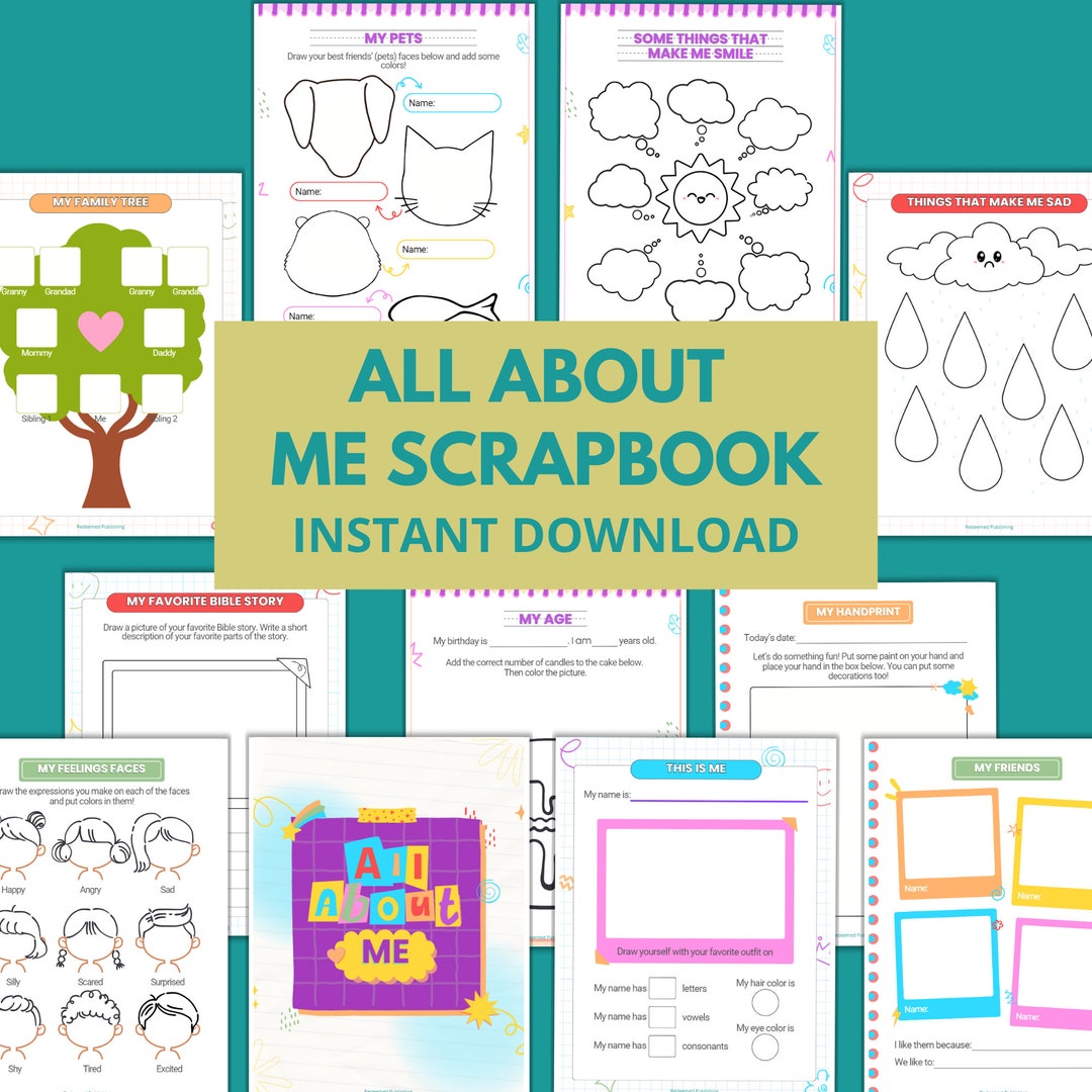 Kids All About Me Workbook for Children Printable Activities Book About ...