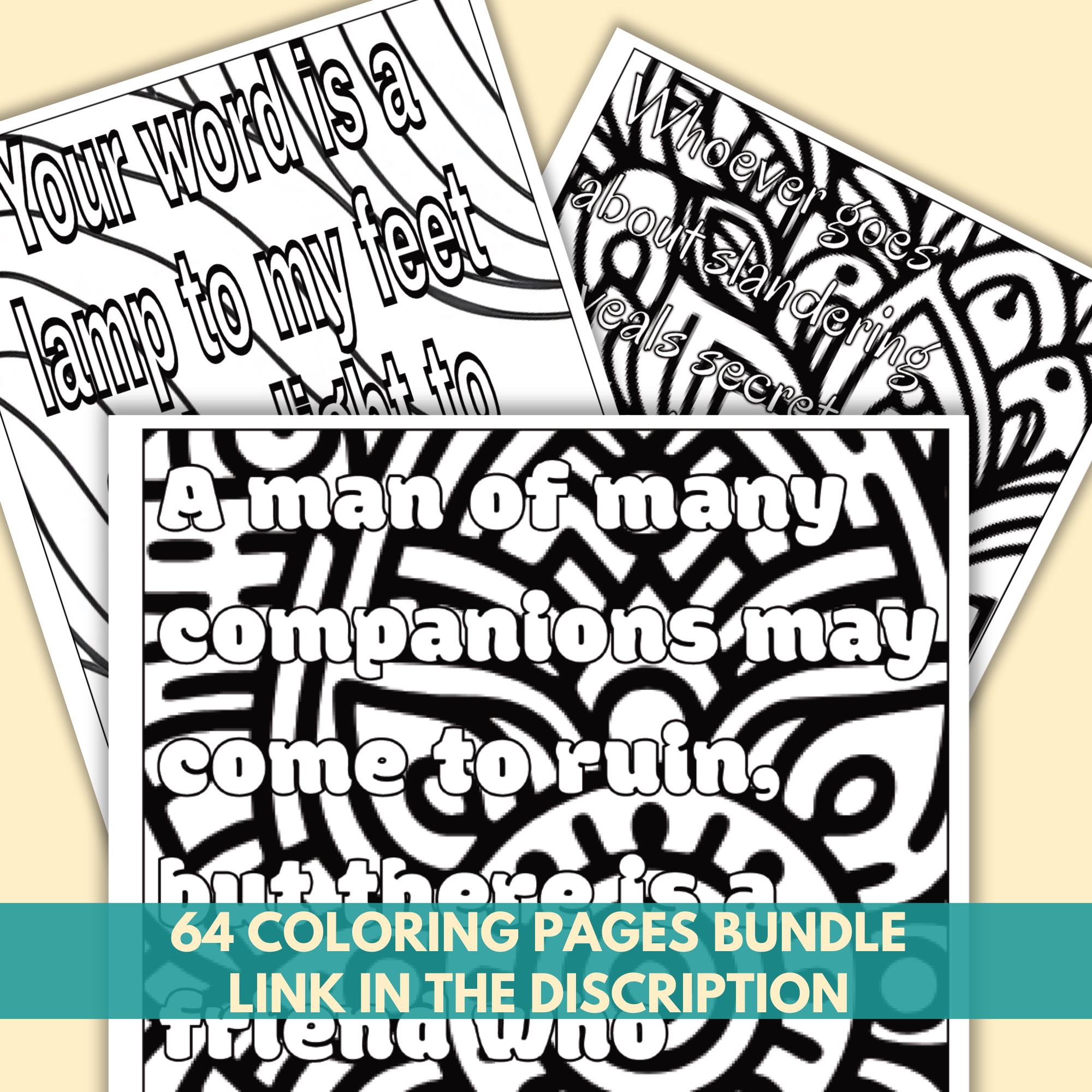 Bible Verse Coloring Pages for Kids Psalms Scripture Memory Verses for ...