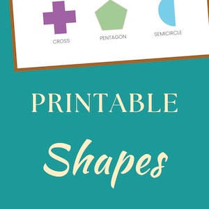 Shapes Poster for Kids Educational Wall Art Colorful Decor for Children ...