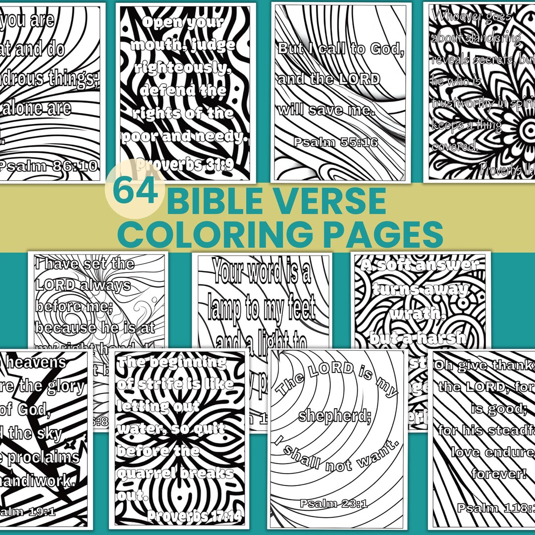 Bible Verse Coloring Bundle for Kids Scripture Memory Verses Printable ...