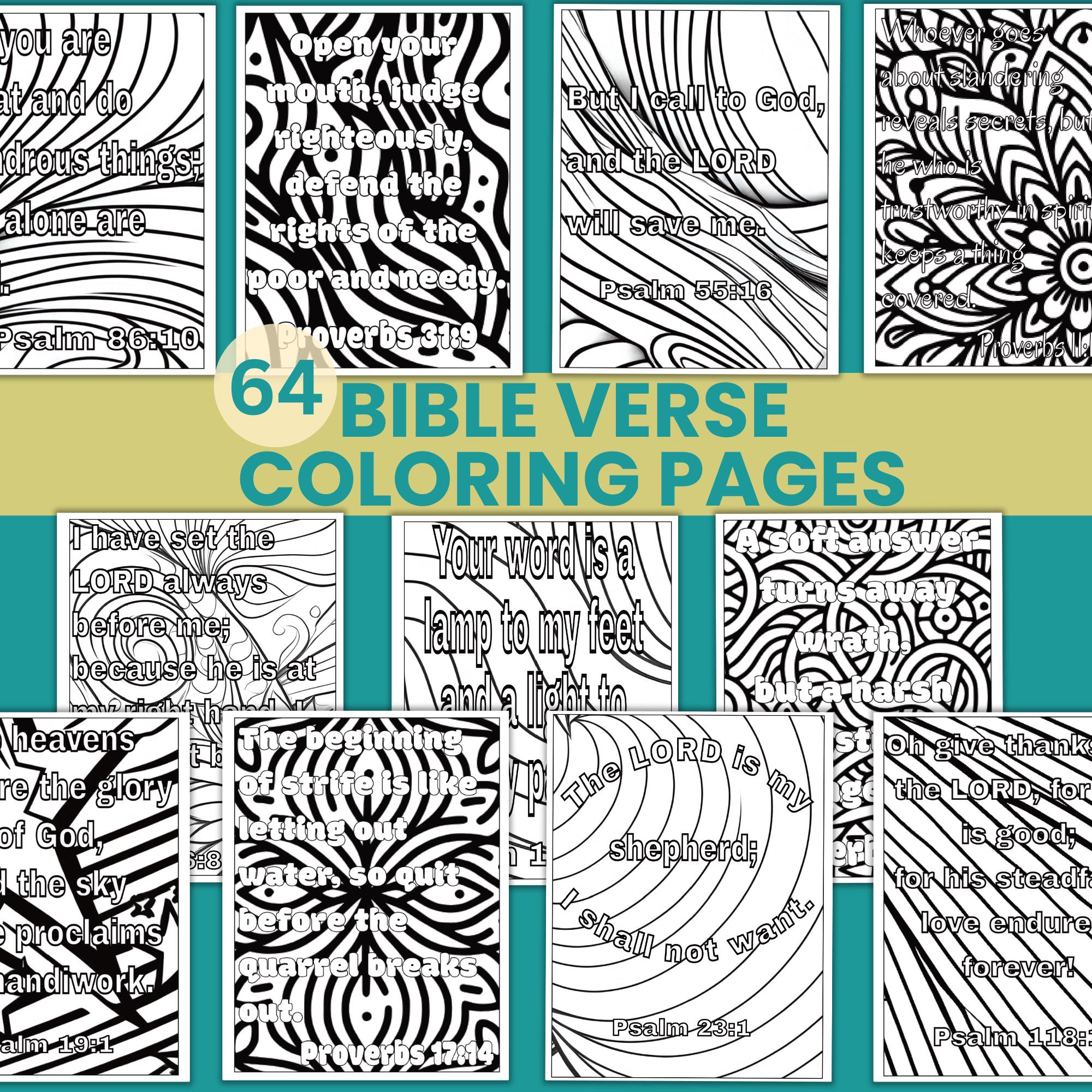 Bible Verse Coloring Bundle for Kids Scripture Memory Verses Printable ...