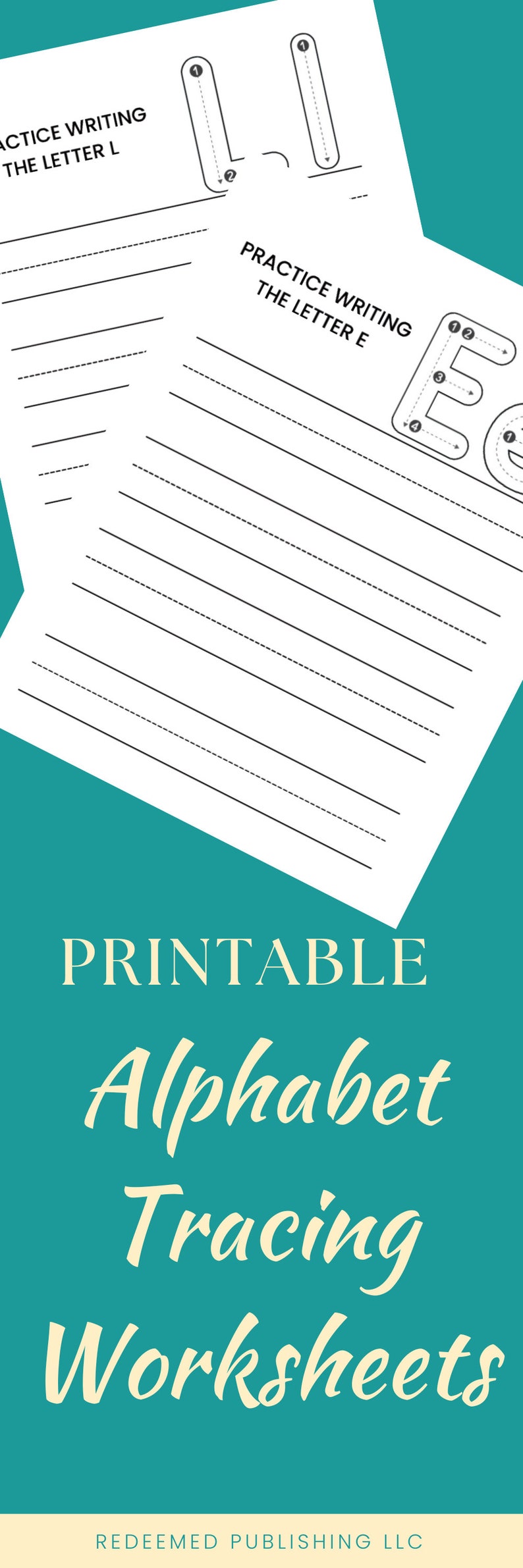 Alphabet Writing Worksheets for Homeschool Kindergarten Learning ...