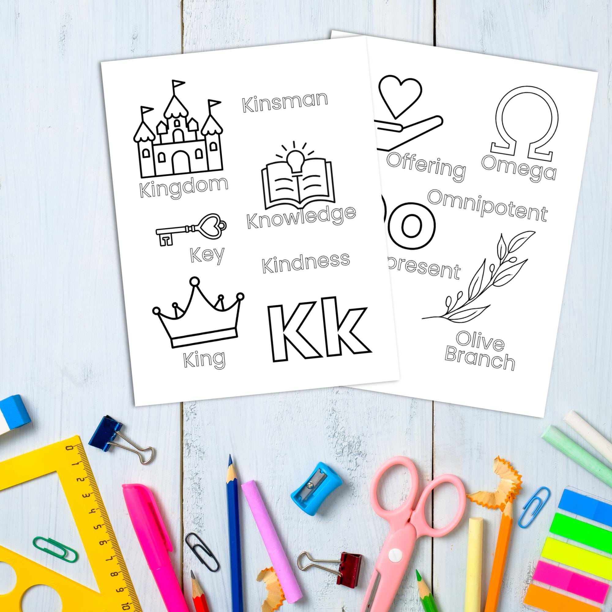 Bible Alphabet Coloring for Christian Homeschool Printable Coloring ...
