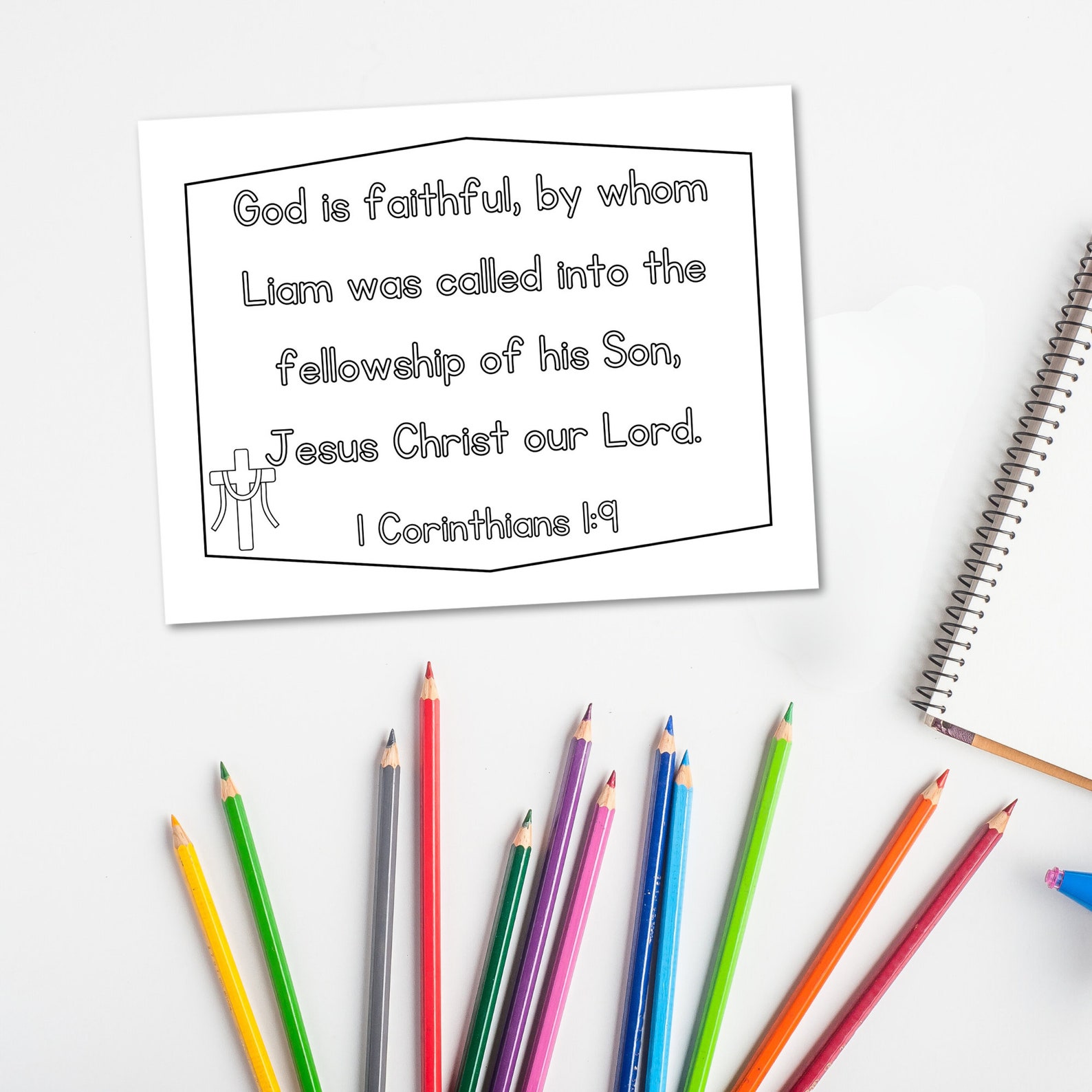Personalized Verse Coloring Sheet for Children Scripture Memory ...