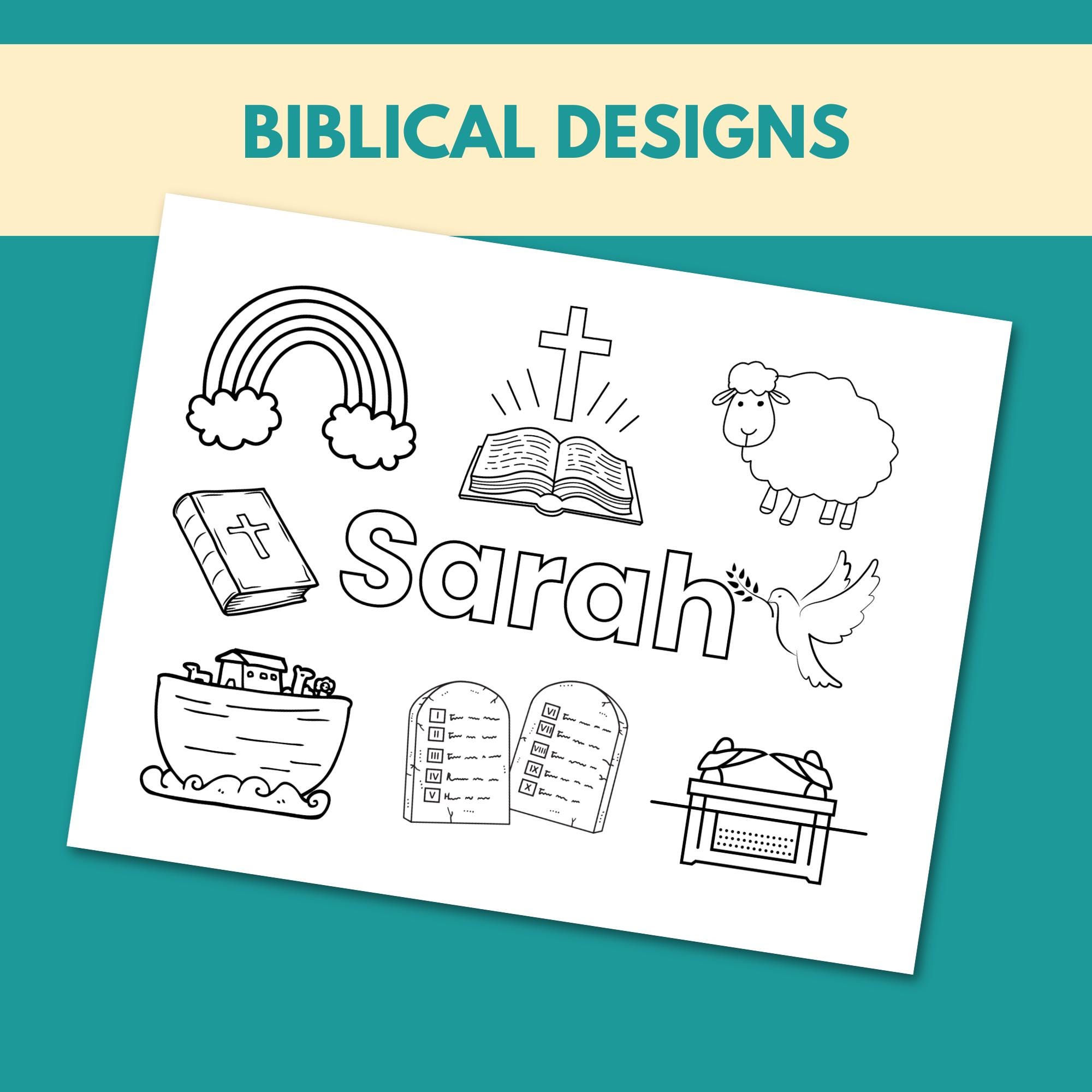 Custom Bible Themed Coloring Page for Children Personalized Coloring ...