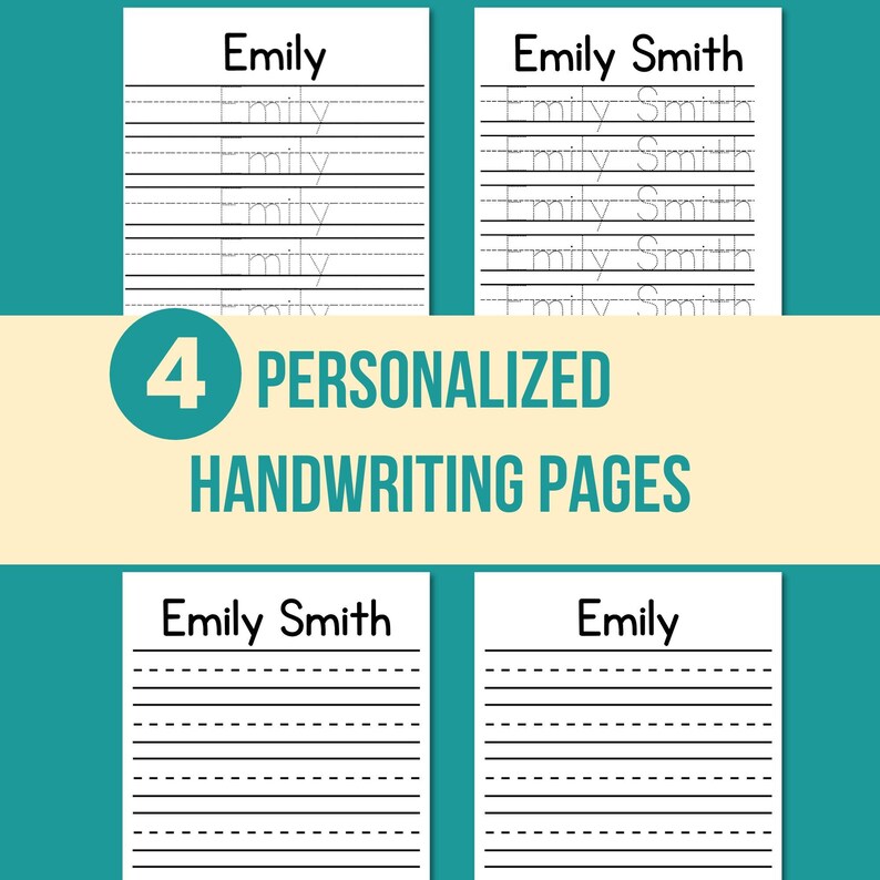 Custom Name Writing Practice Preschool Letter Tracing Printable for ...