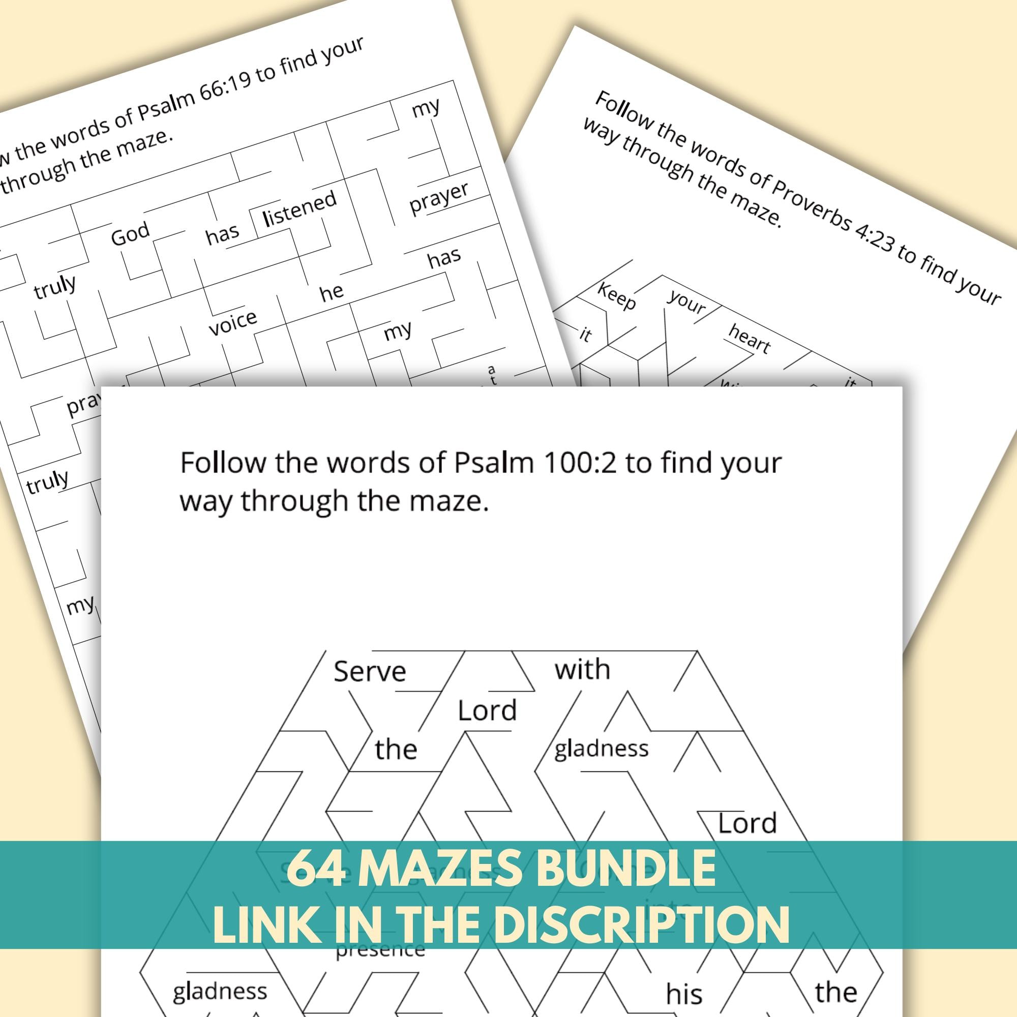 Bible Verse Memory Mazes for Children Proverbs Memory Activities ...