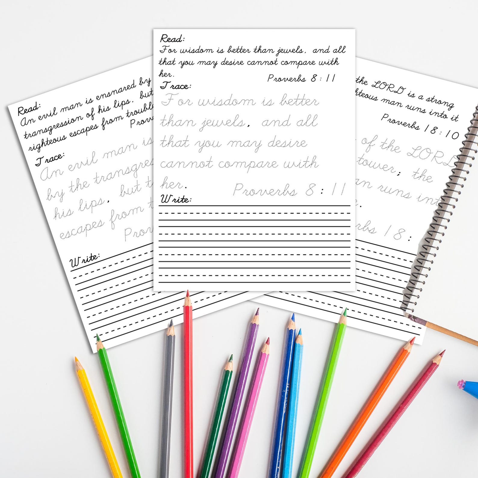 Proverbs Cursive Writing for Kids Scripture Memory Activity for ...