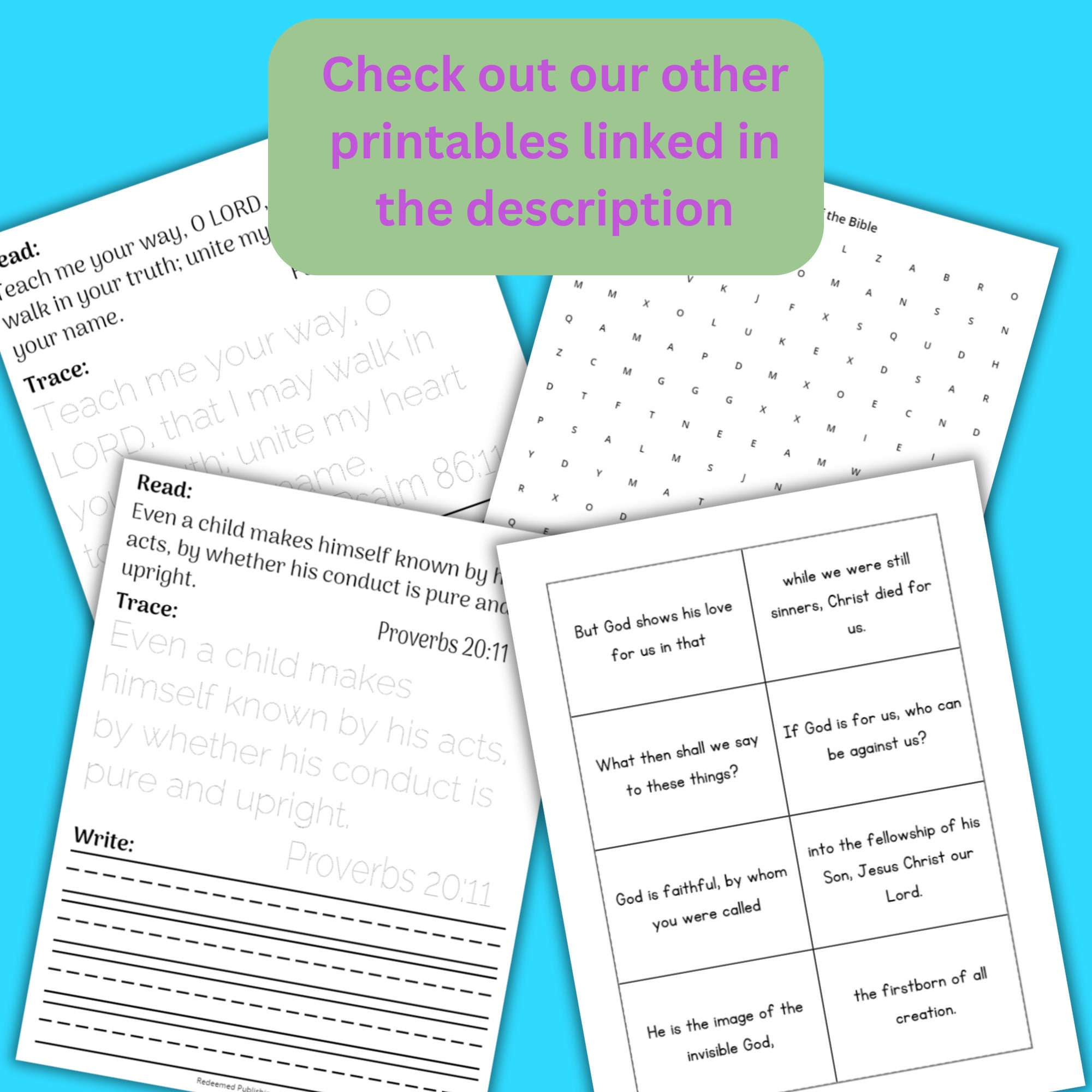 Biblical Word Search for Kids Instant Download Homeschool Activities ...