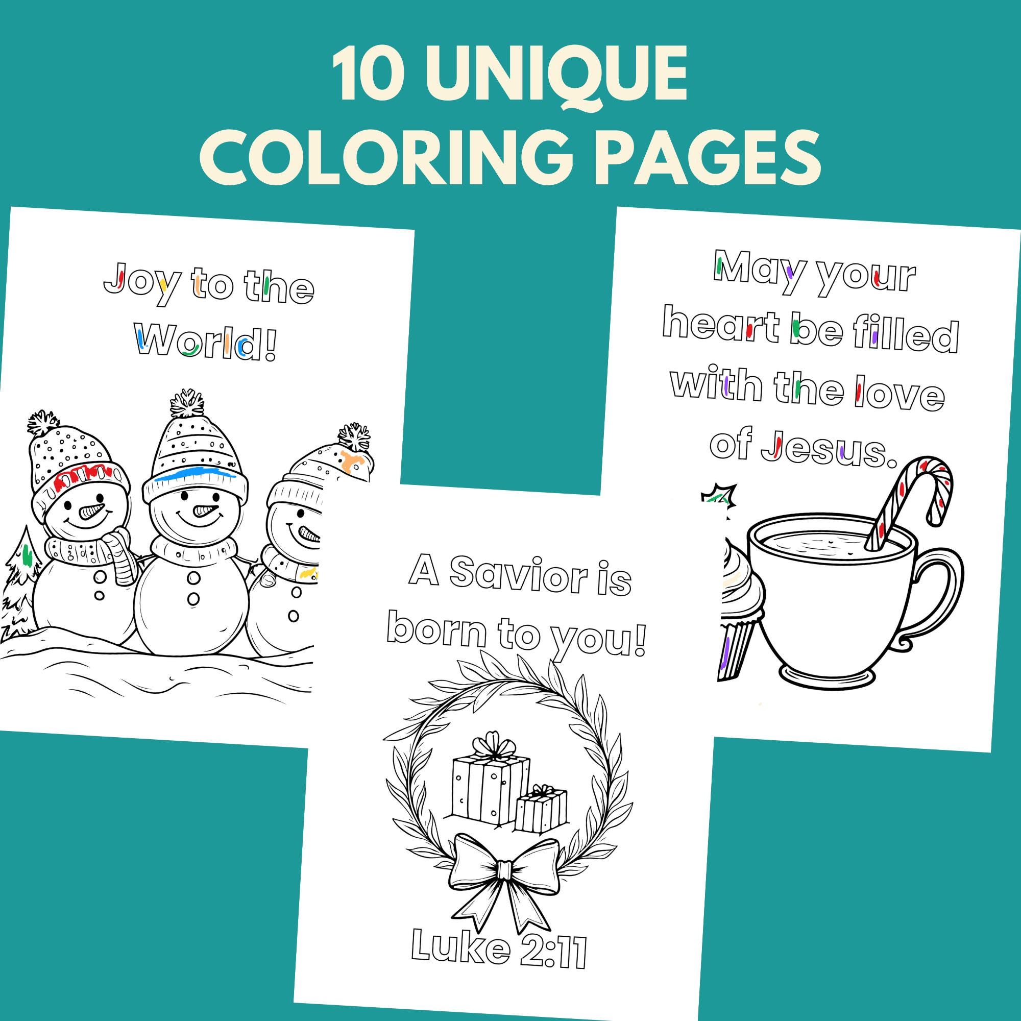Christmas Coloring Pages for Kids Christian Themed Coloring Activity ...
