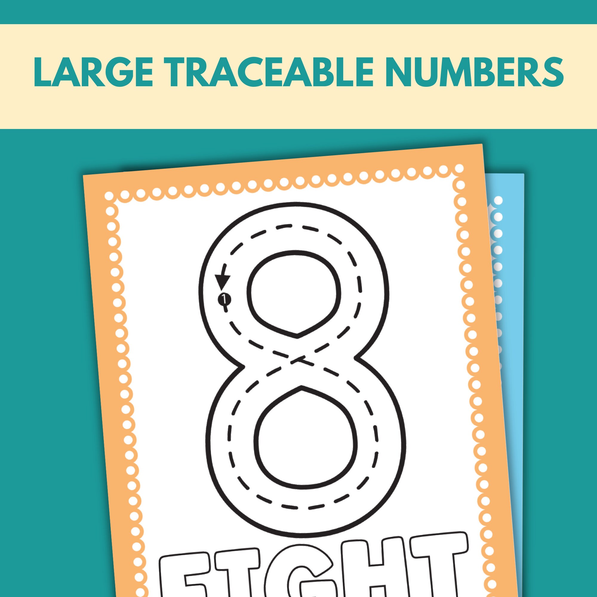 Large Number Tracing Worksheet Handwriting Practice for Homeschool ...