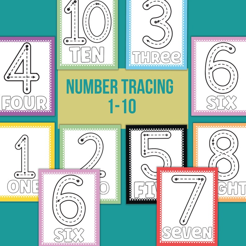 Large Number Tracing Worksheet Handwriting Practice for Homeschool ...