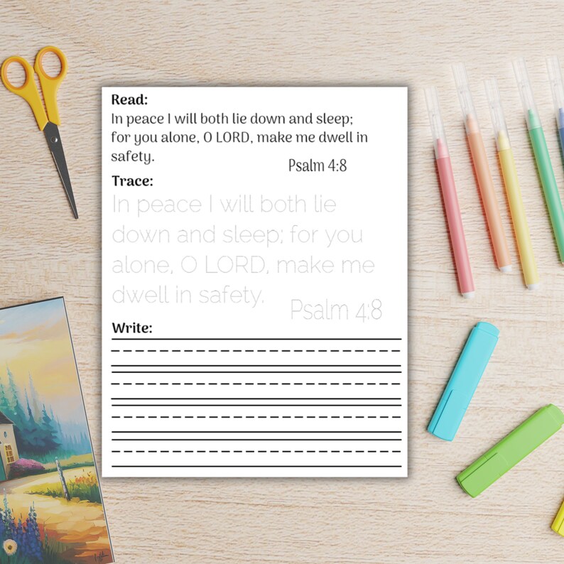 Scripture Handwriting Practice for Kids Instant Download Worksheets ...