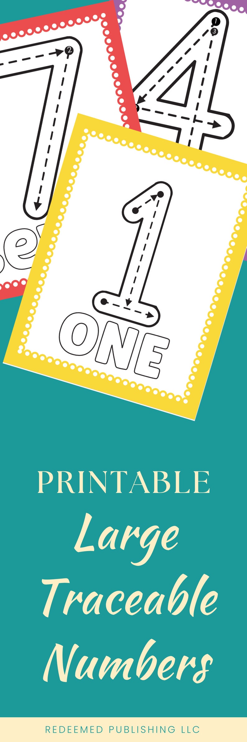 Large Number Tracing Worksheet Handwriting Practice for Homeschool ...