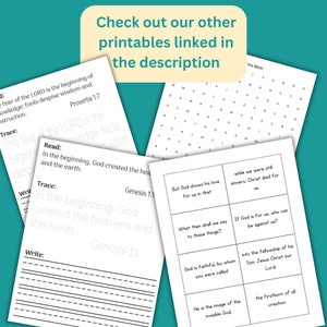 Scripture Handwriting Practice for Kids Instant Download Worksheets ...