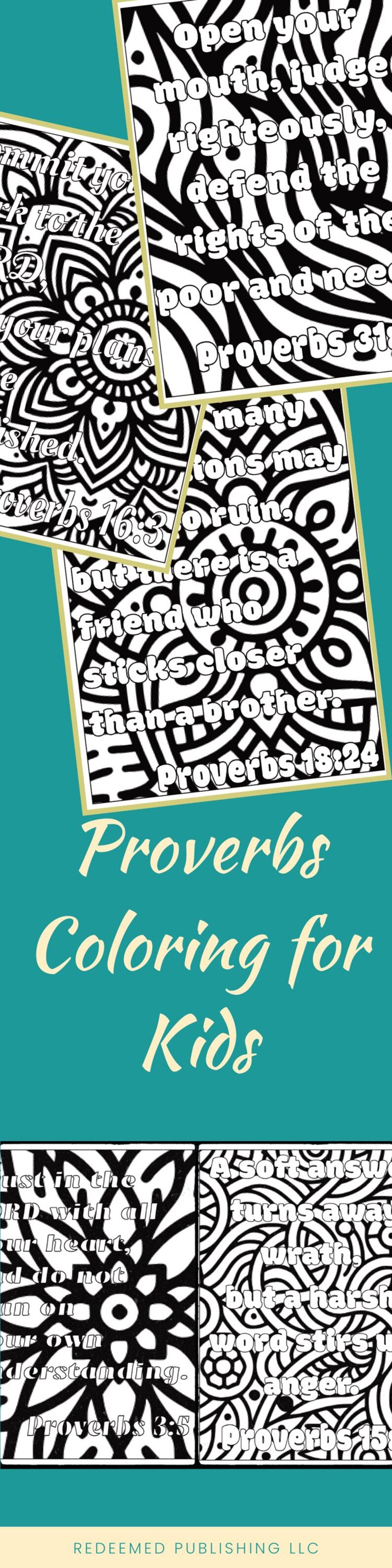 Proverbs Coloring Pages for Children Scripture Memory Activities for ...