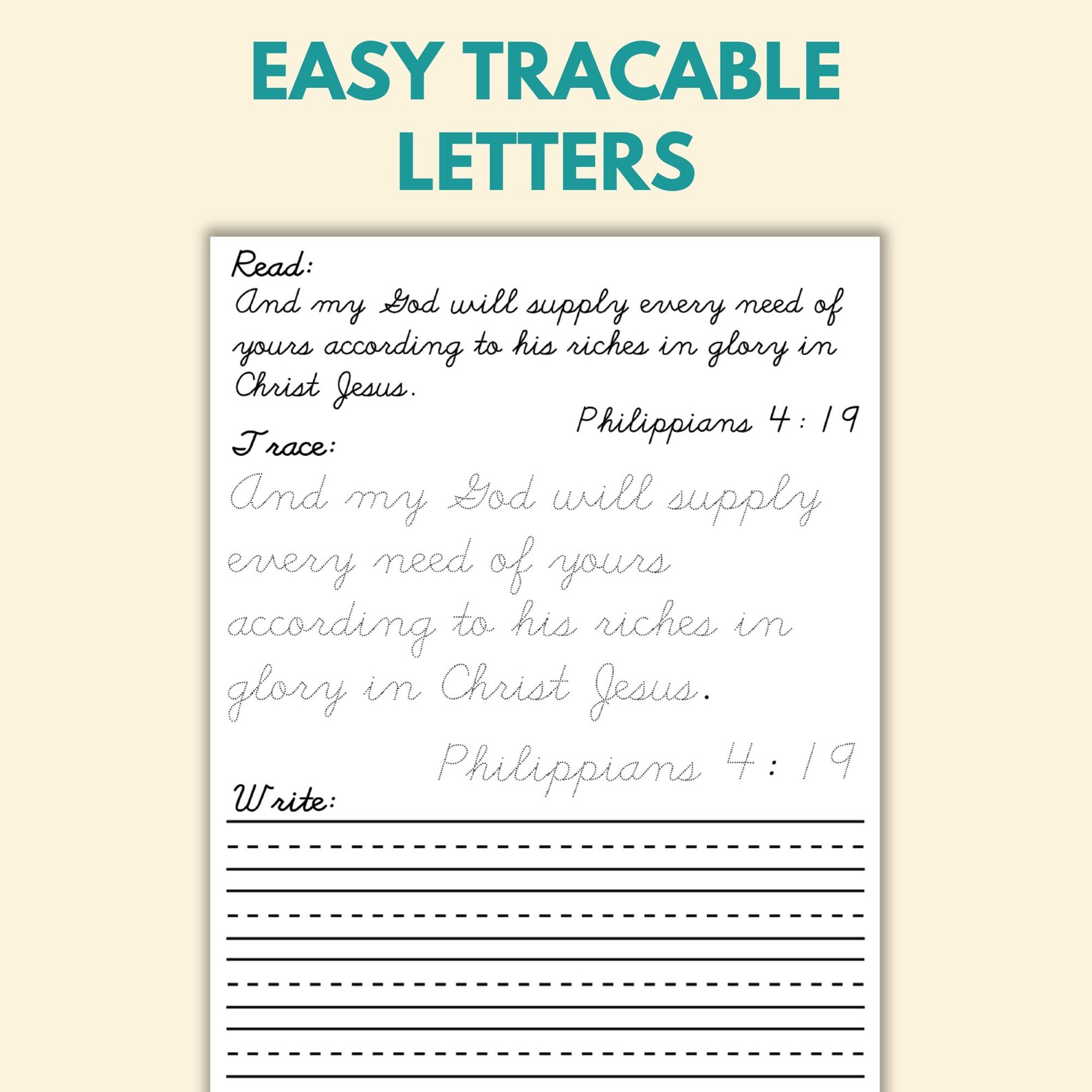 Cursive Bible Verse Tracing Activities for Homeschool Students ...