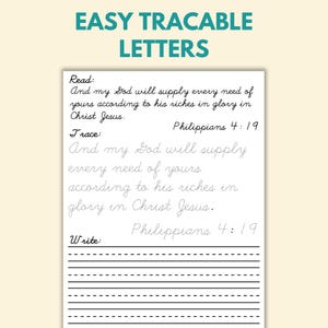 Cursive Bible Verse Tracing Activities for Homeschool Students ...