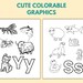 Animal Themed Alphabet Coloring Pages for Children Instant Download ...