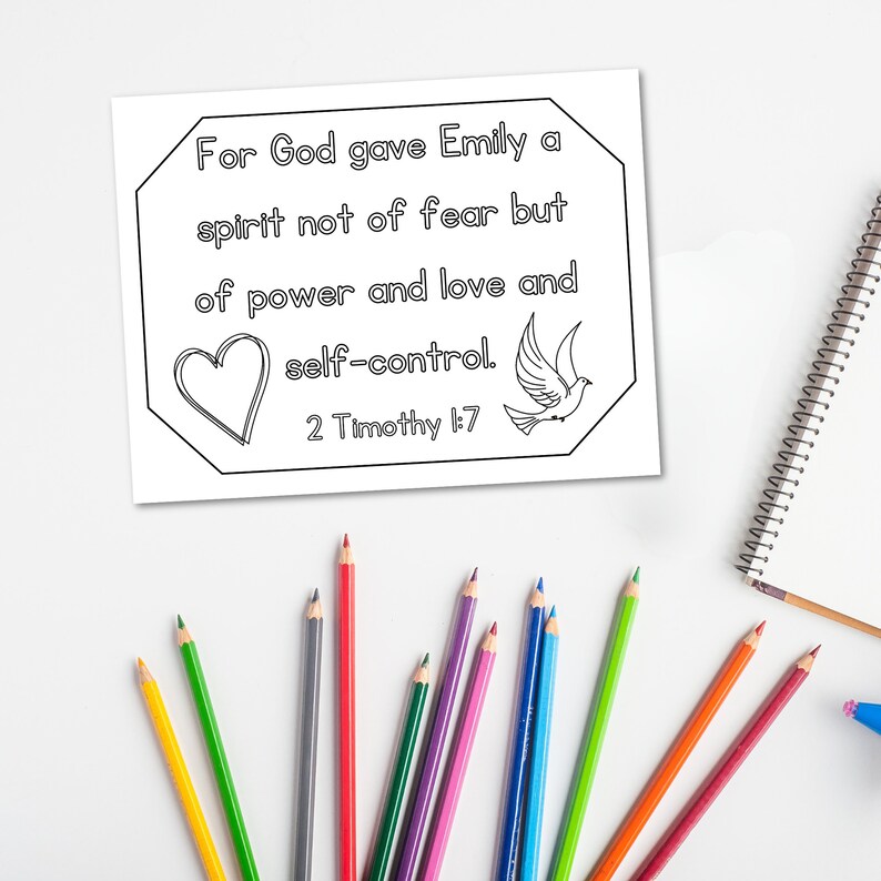 Personalized Scripture Coloring Page for Kids Bible Verse Memory ...