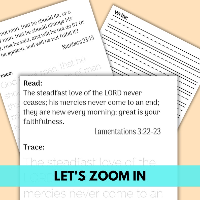 Character of God Scripture Handwriting Practice Sheets, Printable Bible ...