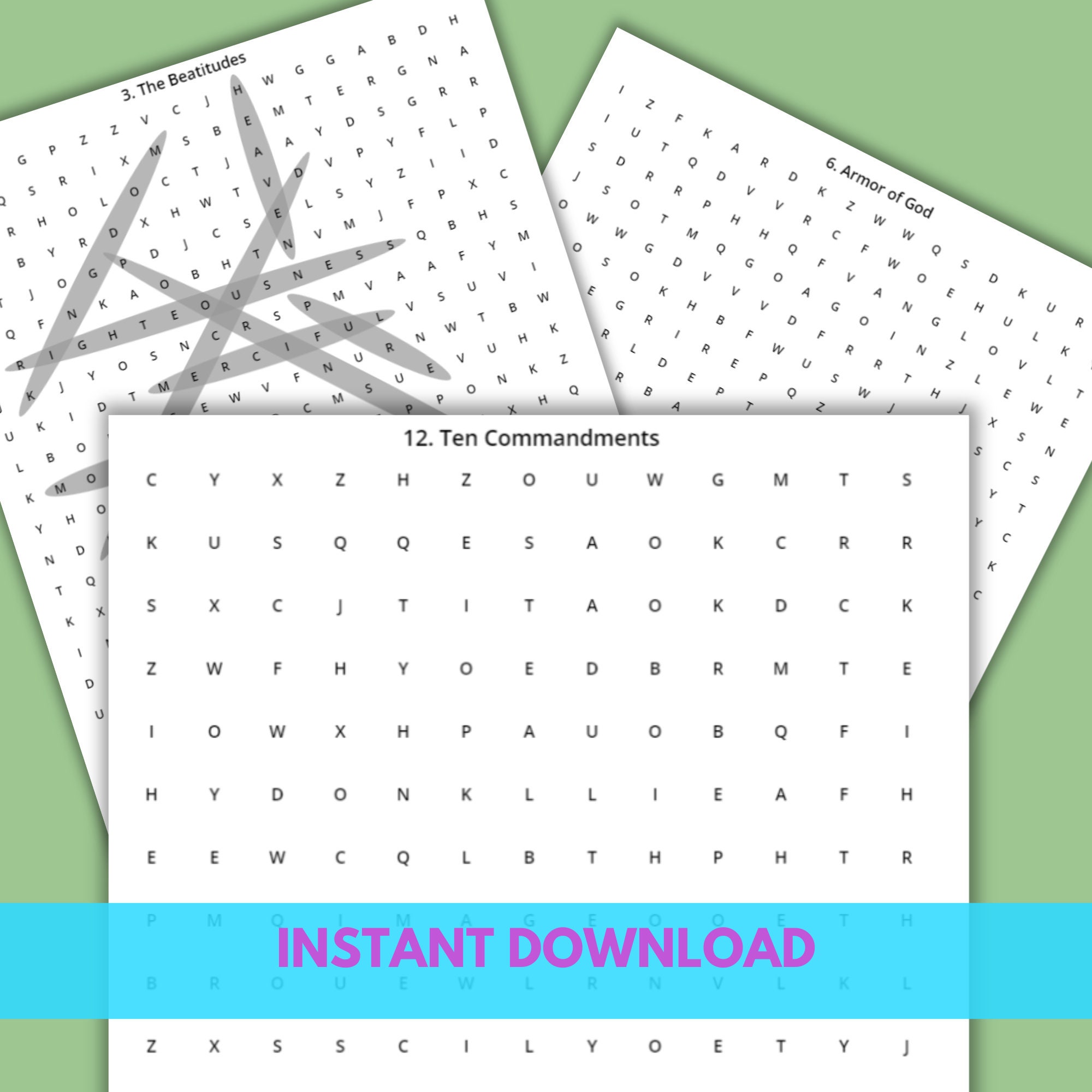 Biblical Word Search for Kids Instant Download Homeschool Activities ...