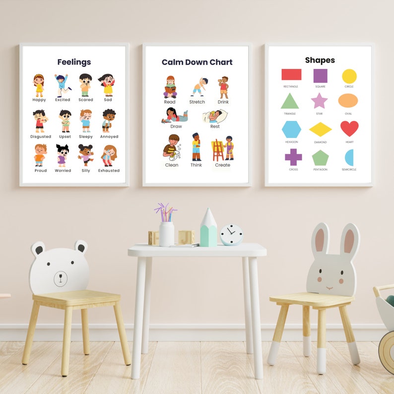 Educational Posters for Preschool and Kindergarten Homeschool Classroom ...