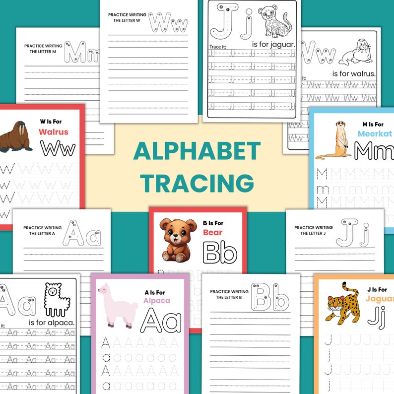Alphabet Handwriting Practice Tracing Activities for Preschool and ...