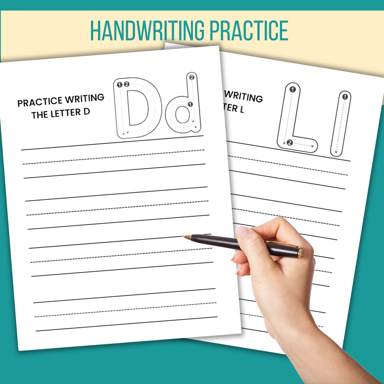 Alphabet Writing Worksheets for Homeschool Kindergarten Learning ...