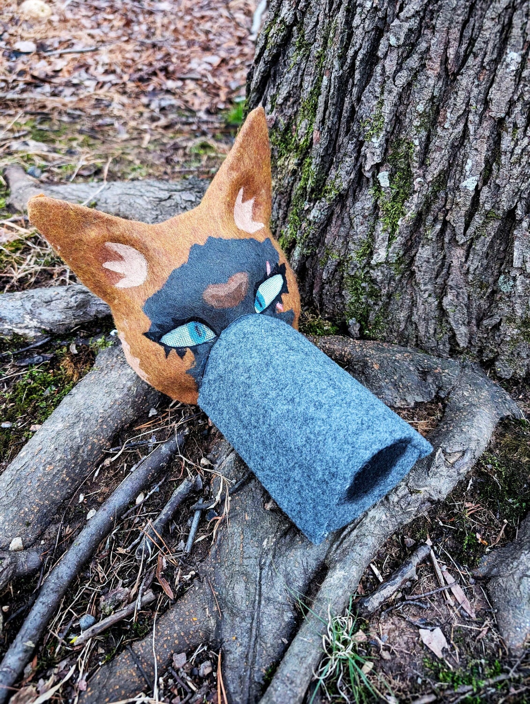 Therian Dog German Shepherd Mask - Semi-realistic - Blue Mesh Eyes ...