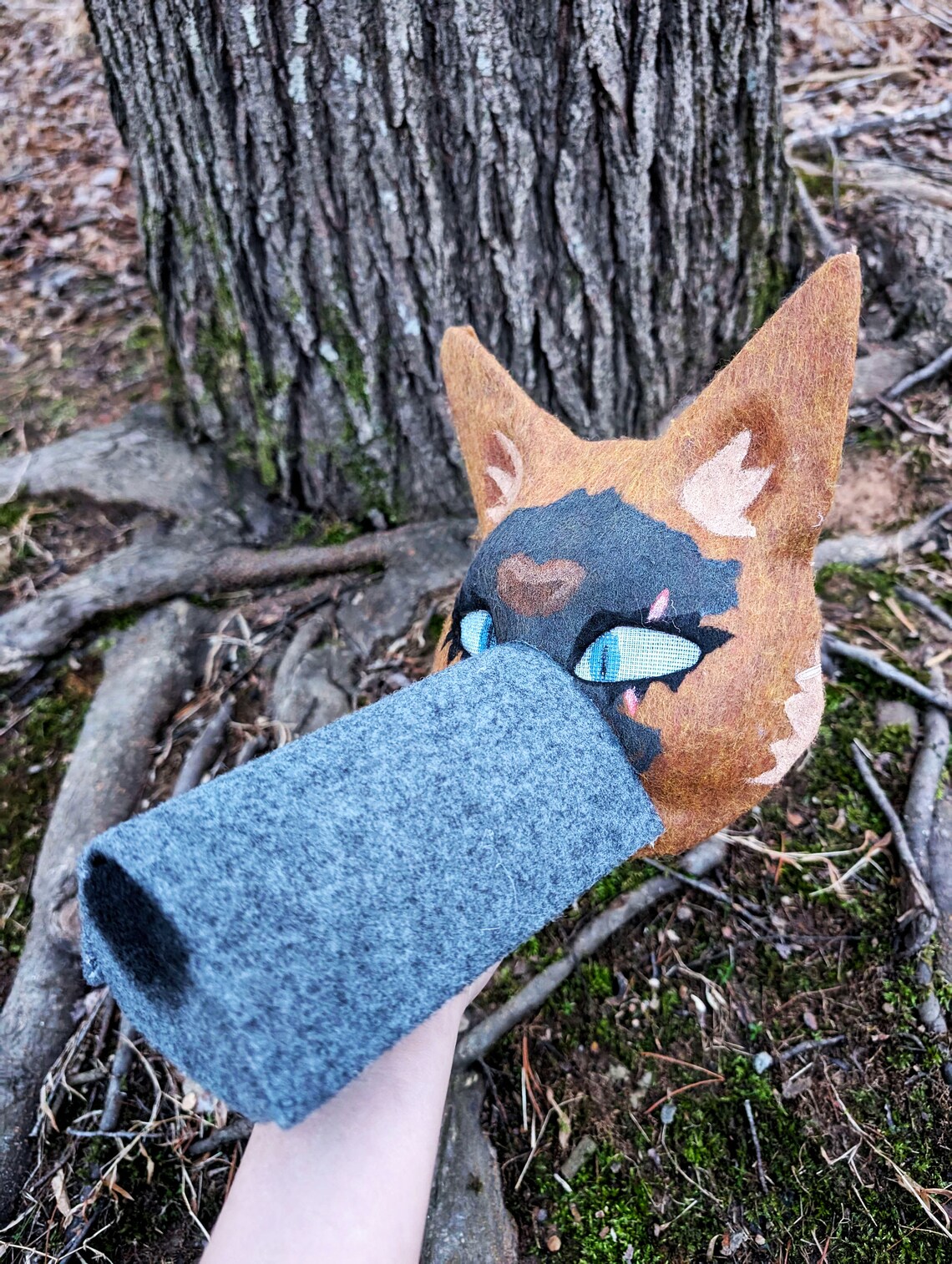 Therian Dog German Shepherd Mask - Semi-realistic - Blue Mesh Eyes ...