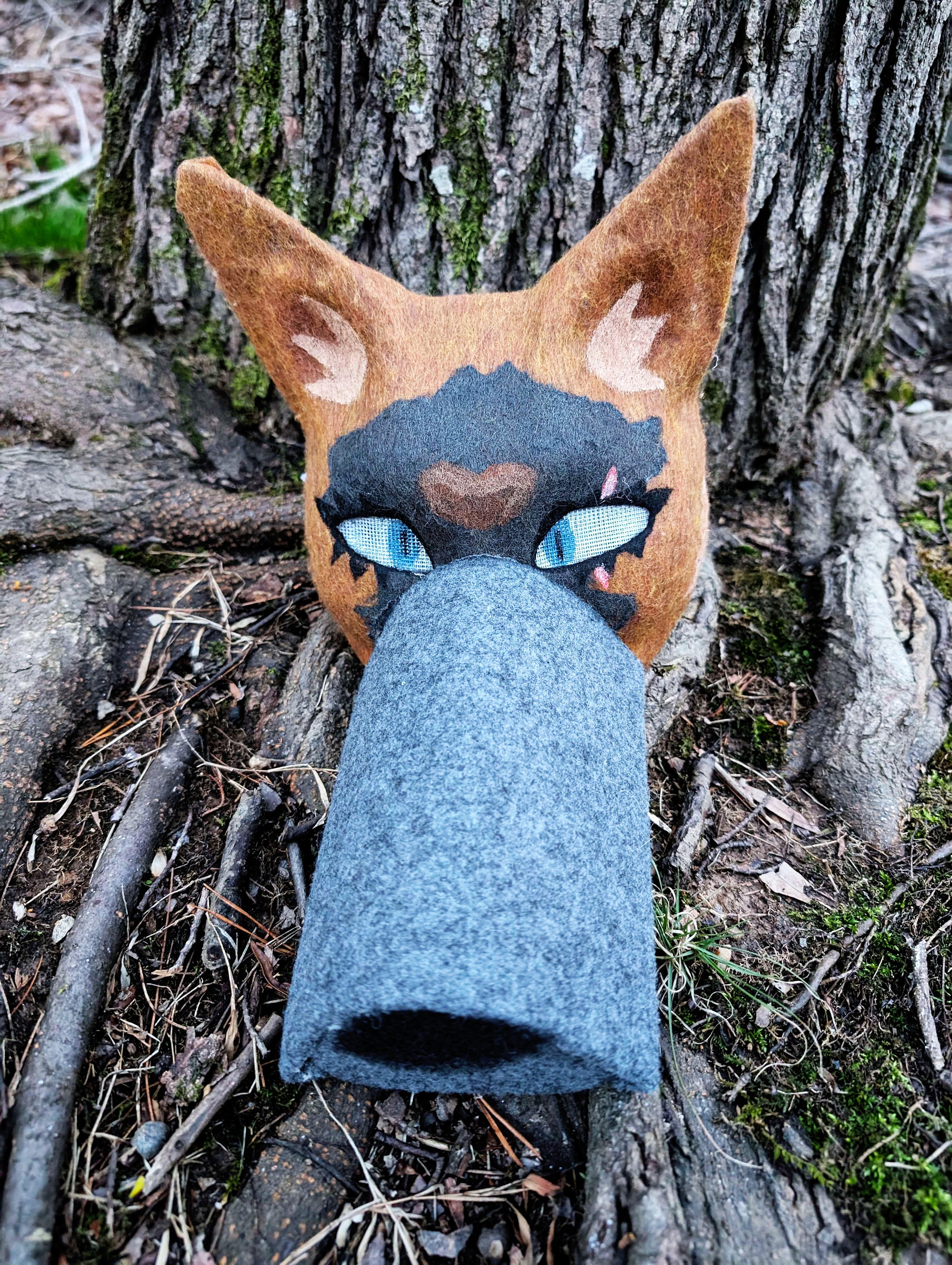Therian Dog German Shepherd Mask - Semi-realistic - Blue Mesh Eyes ...