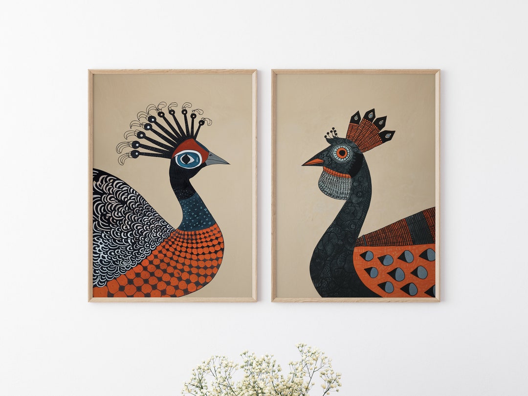 Peacock Paradise Printable Posters Set - Boho Wall Art Decor - Instant ...