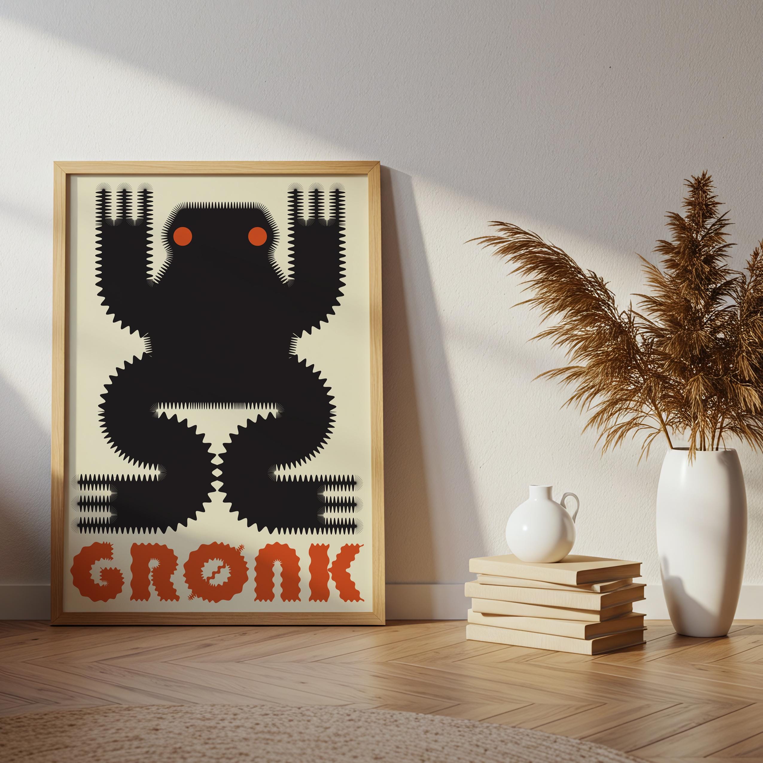 Spiky Frog Art Print: Modern Minimalist Giclée Poster - Etsy