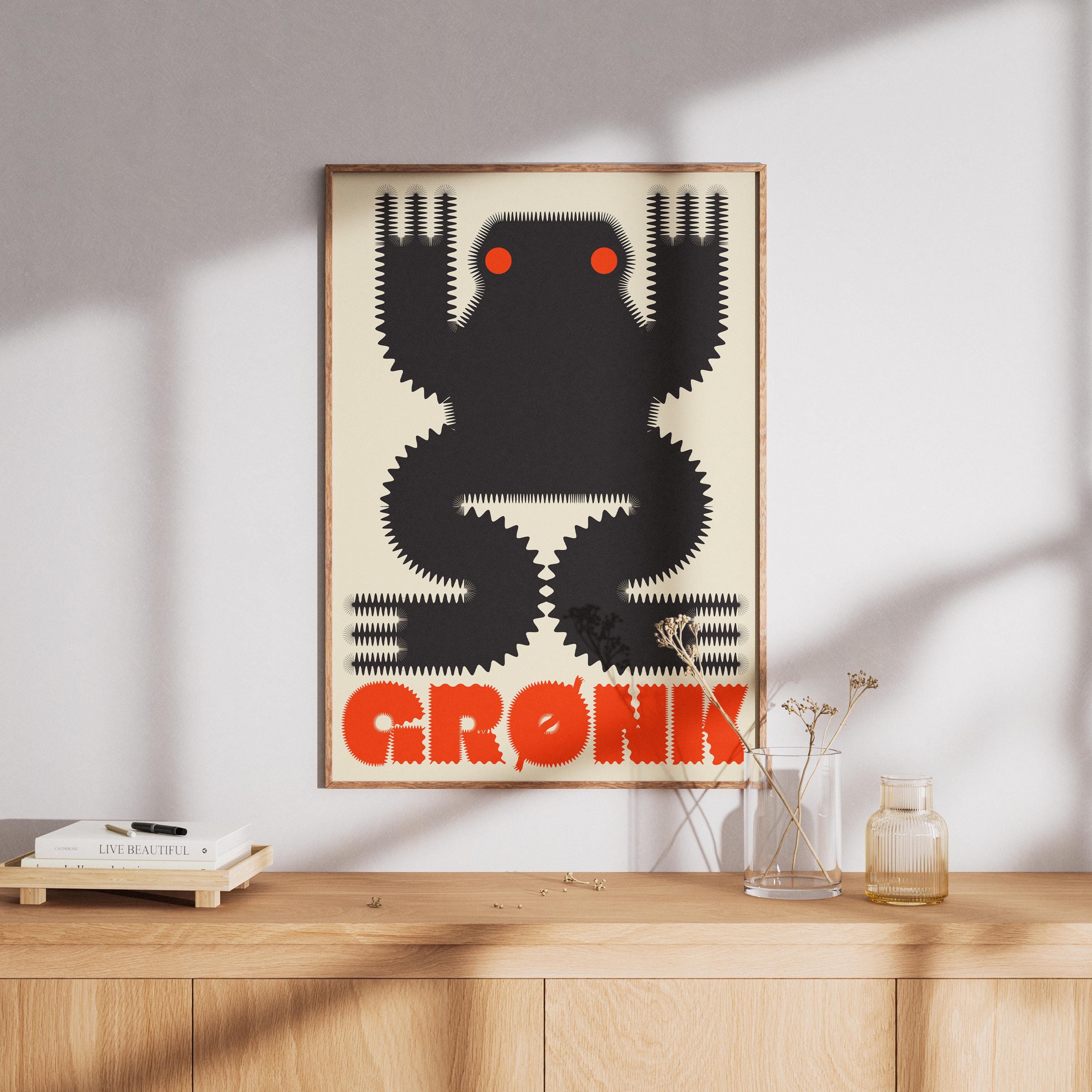 Spiky Frog Art Print: Modern Minimalist Giclée Poster - Etsy
