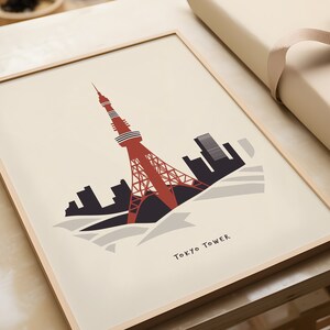 Modern Japan Poster – Tokyo Tower Minimalist Print for Your Home - Etsy