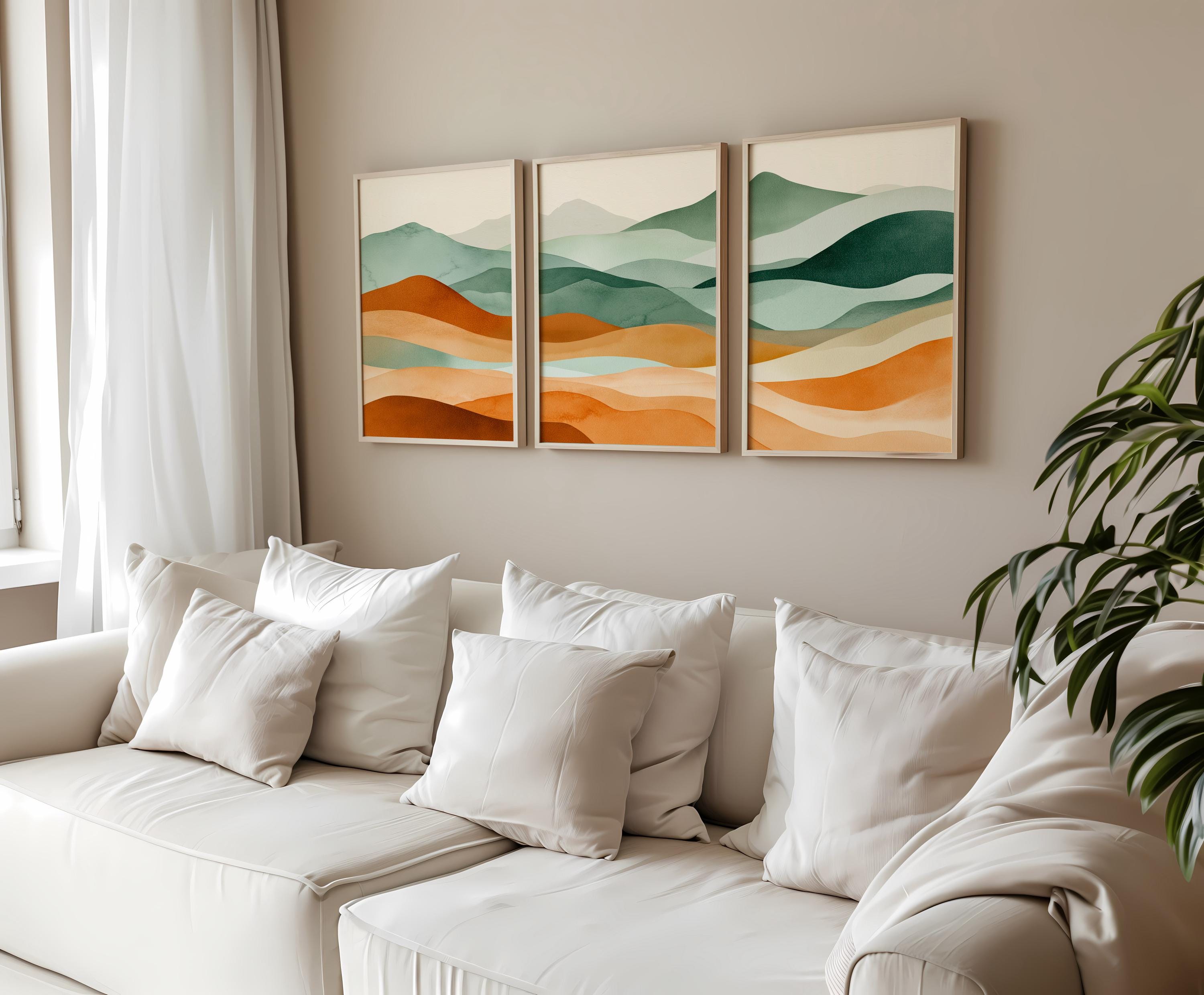 Mountain Desert Watercolor Earth Tones Gallery Wall Decor Set of 3 - Etsy