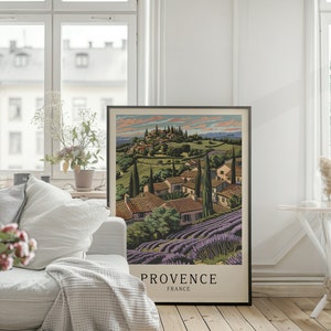 French Countryside Vintage Travel Poster Print - Provence Lavender ...