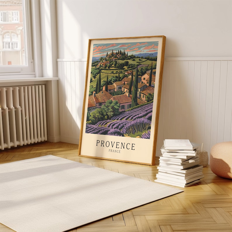 French Countryside Vintage Travel Poster Print - Provence Lavender ...