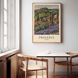 French Countryside Vintage Travel Poster Print - Provence Lavender ...