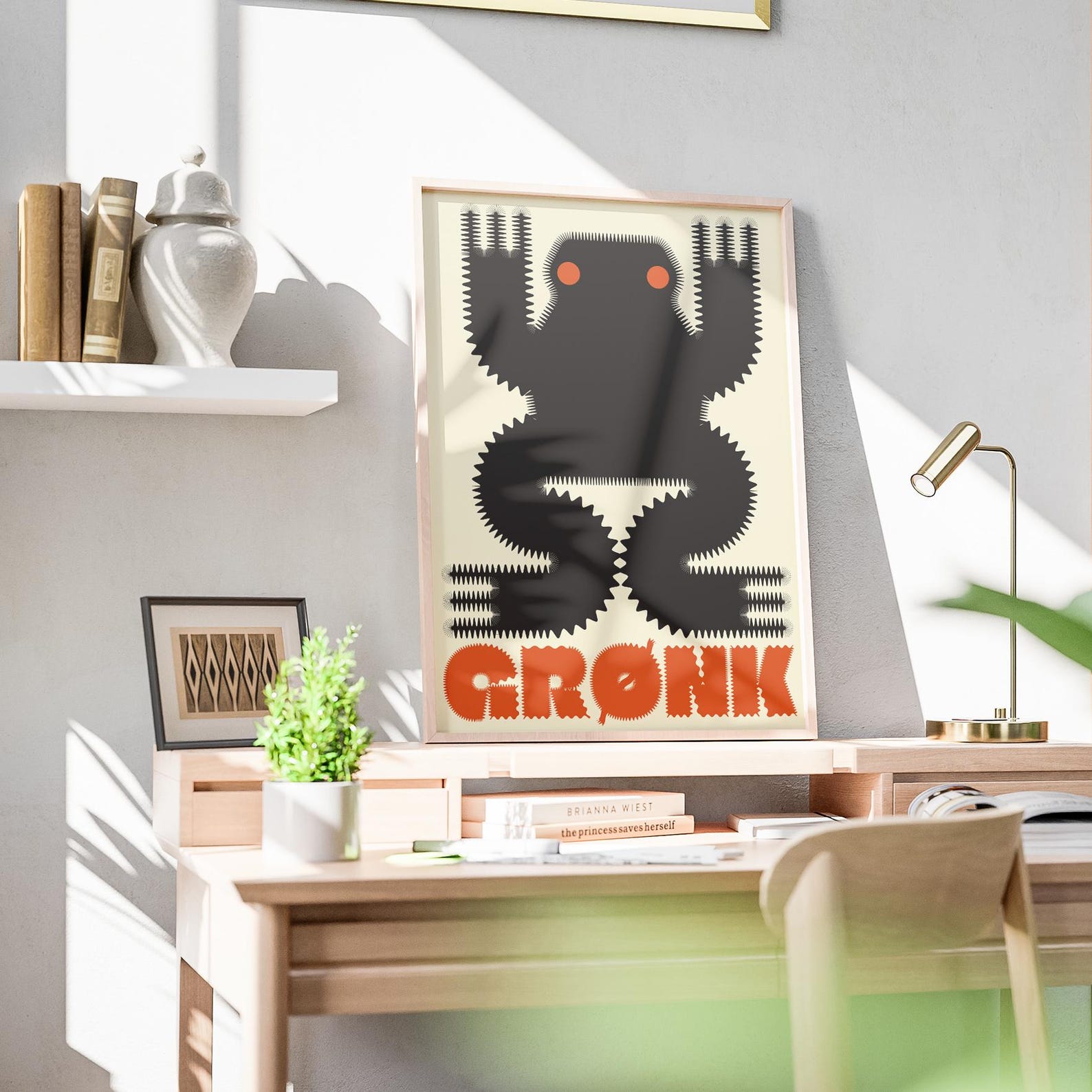 Spiky Frog Art Print: Modern Minimalist Giclée Poster - Etsy