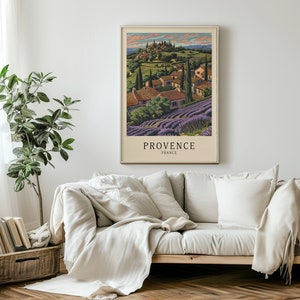 French Countryside Vintage Travel Poster Print - Provence Lavender ...